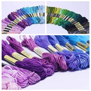 Premium Rainbow Color Embroidery Floss 140 Skeins Per Pack with Cotton for Cross Stitch Threads, Bracelet Yarn, Craft Floss, Aroic Embroidery Floss Set