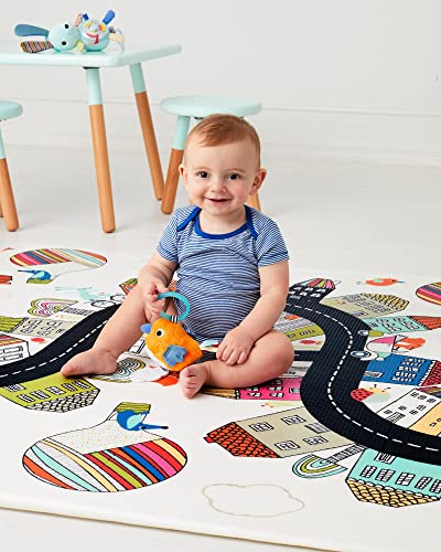 Skip Hop Baby Play Mat, Reversible Foam Floor Mat, 86" x 52", Vibrant Village