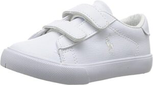 polo ralph lauren kids baby boys easton ez sneaker, triple white tumbled, 10 infant