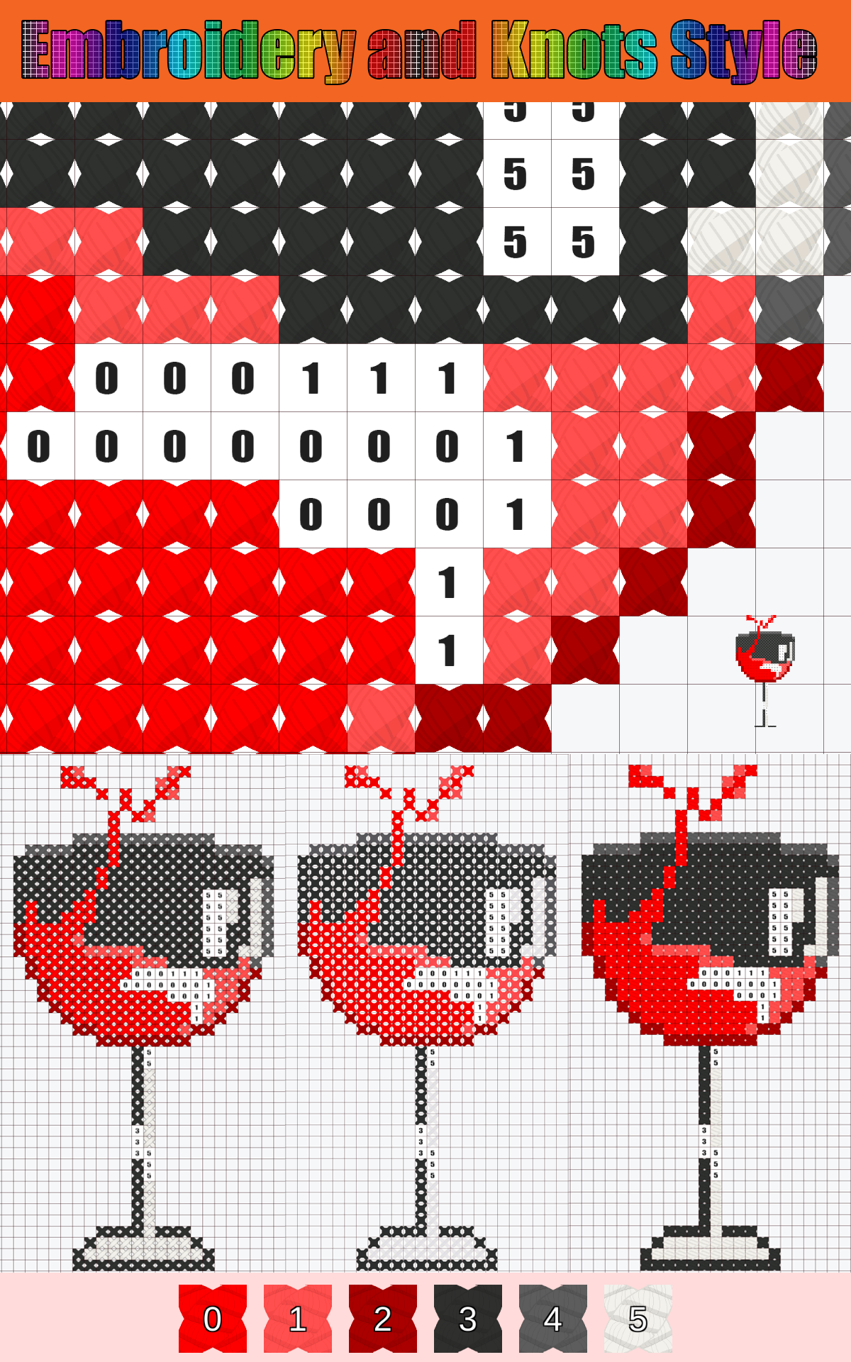 Stitch.io Coloring by Numbers Cross Stitch color game