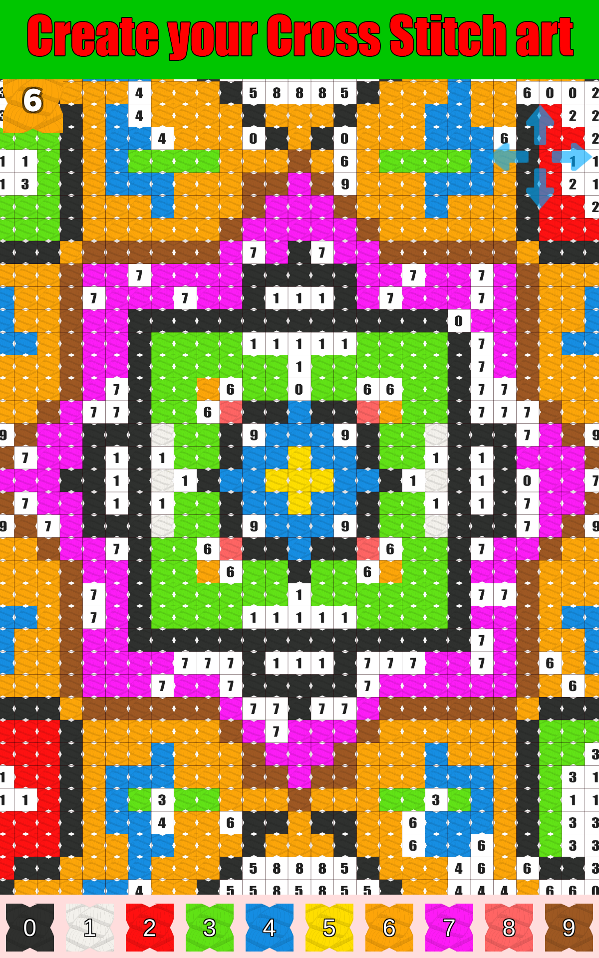 Stitch.io Coloring by Numbers Cross Stitch color game