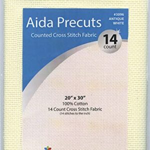 Design Works Crafts 14 Count Aida Fabric Pre-Cut, Antique White