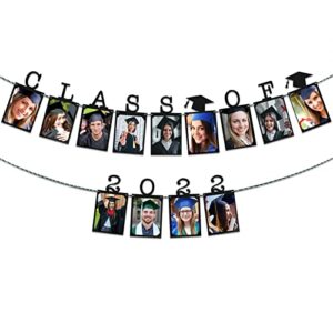 class of 2022 photo banner – congrats grad perfect graduation decor party supplies black