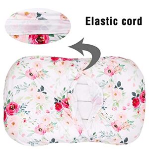 Baby Loungers Cover, Floral Newborn Lounger Cover, Baby Nest Cover for Girls, Removable Slipcover for Infant Padded Lounger, Snugly Fit(Lounger not Included)