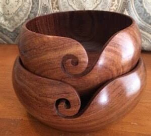 Decorative Yarn Bowl Weaving Supply Circular Yarn Storage Bowl Wooden for Knitting Crochet by SUFY Crafts (Small-6x6x3 Inch)