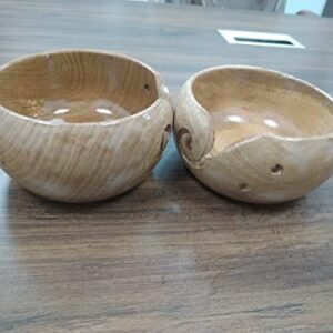 Decorative Yarn Bowl Weaving Supply Circular Yarn Storage Bowl Wooden for Knitting Crochet by SUFY Crafts (Small-6x6x3 Inch)