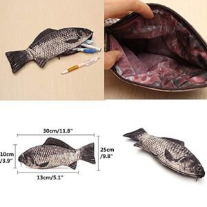 SolwDa Tin Pencil Box Pen with Zipper Realistic Case Pouch Shape Fish Bag Pen Pencil Make-up Office & Stationery