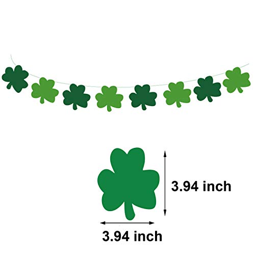 St Patricks Day Decorations, Felt Shamrock Decor Garland Banner Clover Decorations Irish Party Hanging Sign Garland Home Decor for Mantle Table Front Door