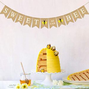 Rainlemon Jute Burlap Sweet As Can Bee Banner Bumble Bee Themed Baby Shower 1st Birthday Party Nursery Decoration