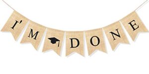 uniwish i am done banner for graduation party decorations 2022 garland college high school grad party supplies congrats grad sign