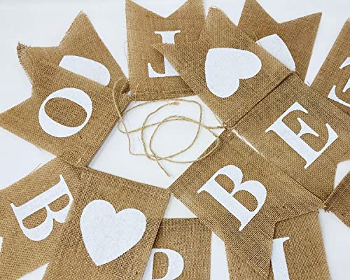 Shimmer Anna Shine Bride To Be Burlap Banner and Hearts Burlap Banner for Bridal Shower, Bachelorette, Engagement and Wedding Party Decorations