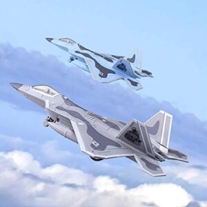 YEIBOBO ! F-22 Raptor Fighter - 1/100 Diecast Airplane Model Pull Back Fighter Toy (Gray)