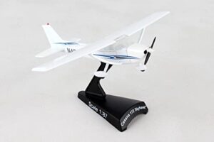 daron worldwide trading postage stamp ps5603-2 cessna 172 skyhawk 1:87 diecast display model, white