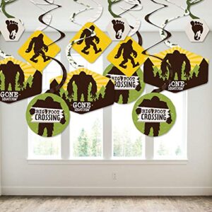 Big Dot of Happiness Sasquatch Crossing - Bigfoot Party or Birthday Party Hanging Decor - Party Decoration Swirls - Set of 40