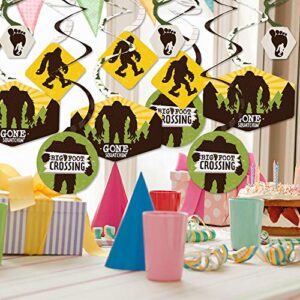 Big Dot of Happiness Sasquatch Crossing - Bigfoot Party or Birthday Party Hanging Decor - Party Decoration Swirls - Set of 40