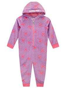 minecraft girls’ onesie creeper purple 10