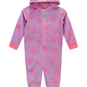 Minecraft Girls' Onesie Creeper Purple 10