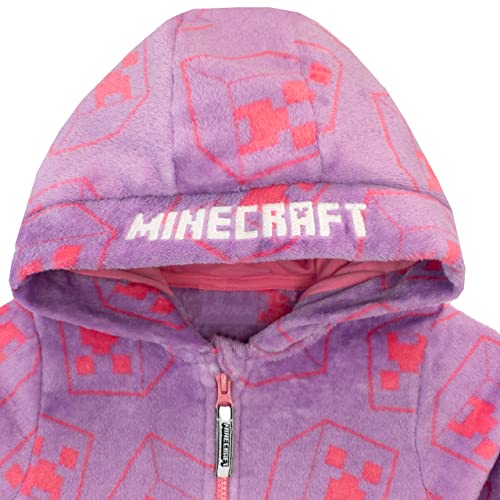 Minecraft Girls' Onesie Creeper Purple 10