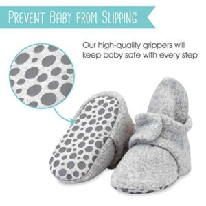 Zutano Cozie Fleece Baby Booties with Grippers, Stay-On Baby Shoes, Bundle, 12M