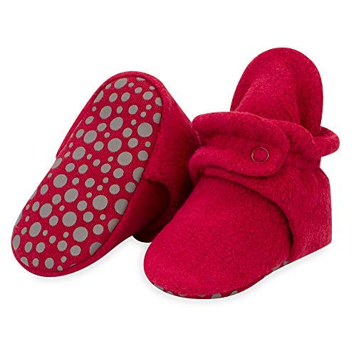 Zutano Cozie Fleece Baby Booties with Grippers, Stay-On Baby Shoes, Bundle, 12M