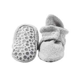 Zutano Cozie Fleece Baby Booties with Grippers, Stay-On Baby Shoes, Bundle, 12M