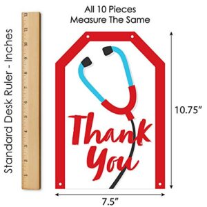 Big Dot of Happiness Thank You Nurses - Hanging Vertical Paper Door Banners - Nurse Appreciation Week Wall Decoration Kit - Indoor Door Decor