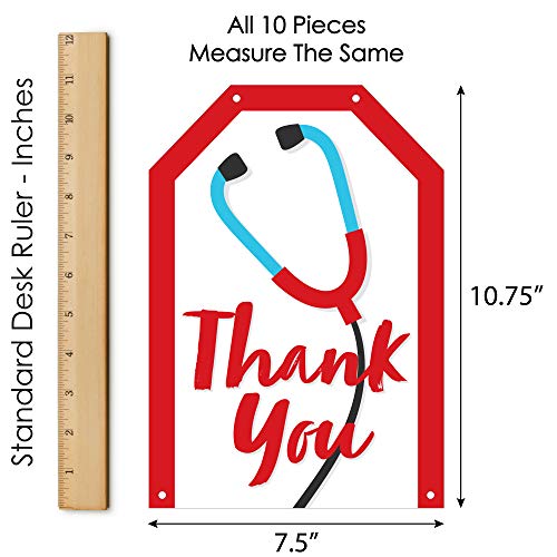 Big Dot of Happiness Thank You Nurses - Hanging Vertical Paper Door Banners - Nurse Appreciation Week Wall Decoration Kit - Indoor Door Decor