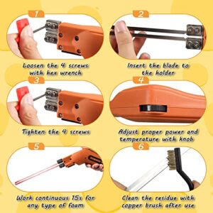 Foam Cutter Electric Hot Knife Styrofoam Cutting Tool Kit Heated Knife for Foam Board Insulation, Kaizen Foam, EPP, EPS, XPS, EVA, EPE, PU, KT Board, Sponge, Nylon