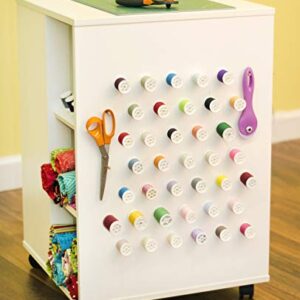 Arrow 81100 Portable 4 Sided Thread, Ribbon and Craft Storage Organization Cube, White Finish