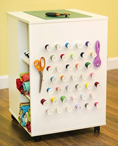 Arrow 81100 Portable 4 Sided Thread, Ribbon and Craft Storage Organization Cube, White Finish