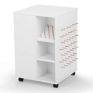 Arrow 81100 Portable 4 Sided Thread, Ribbon and Craft Storage Organization Cube, White Finish