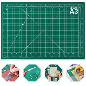 anezus self healing sewing mat, 12inch x 18inch rotary cutting mat double sided 5-ply craft cutting board for sewing crafts hobby fabric precision scrapbooking project