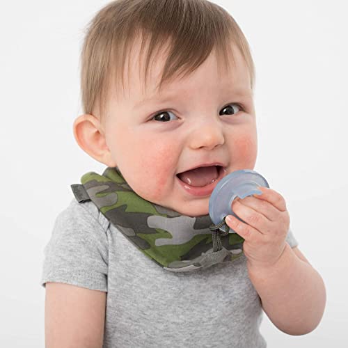 BooginHead Baby Bandana Pacifier Holder Cotton Bibs 2-Pack, Camouflage