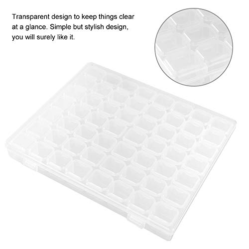 Plastic Storage Box Organizer Container Adjustable Divider Removable Grid Compartment for Jewelry Beads Earring Container Tool Fishing Hook Small Accessories (56 grids, transparent)