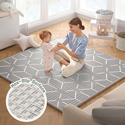 Fodoss Baby Play Mat, 47x47inch Play Mat, 0.4 in Thick Waterproof Playmat for Babies, Foldable Play Mat for Small Baby Playpen, Small Spaces