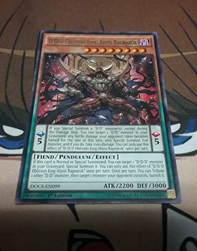 Yugioh D/D/D Oblivion King Abyss Ragnarok DOCS-EN099 Dimension of Chaos Rare 1st .HN#GG_634T6344 G134548TY51340