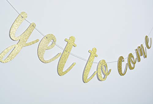 The Best is Yet to Come Banner for Bridal Shower, Engagement, Wedding, Pregnancy Announcement, Graduation Party Decorations Pre-assembled Home Garland Hanging Sign(Gold Glitter)