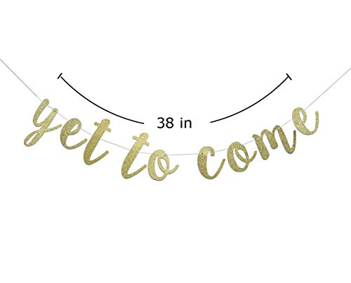 The Best is Yet to Come Banner for Bridal Shower, Engagement, Wedding, Pregnancy Announcement, Graduation Party Decorations Pre-assembled Home Garland Hanging Sign(Gold Glitter)