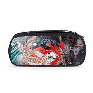 large pencil case,yin yang koi fish pencil bag stationery bag portable large storage bag pencil box pencil holder