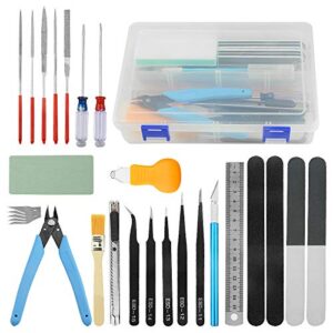 xingyheng 28pcs modeler basic tools craft set compatible with gundam model tools kit with plastic box hobby model assemble building repairing and fixing diy craft kit