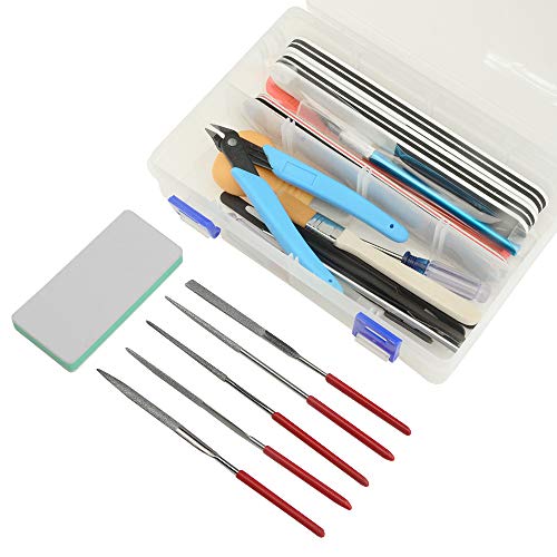 XINGYHENG 28Pcs Modeler Basic Tools Craft Set Compatible with Gundam Model Tools Kit with Plastic Box Hobby Model Assemble Building Repairing and Fixing DIY Craft Kit