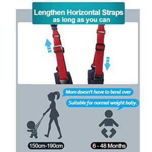 Baby Walker Toddler Walking Assistant, Deralaon Handheld Stand Up and Walking Learning Leash Kids Safety Breathable Walking Harness Walker for Baby 6-27 Months (Red)