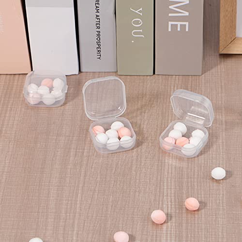 Worasign Clear Plastic Beads Storage Containers Box 6 Pack Small 1.37 x 1.37 x 0.7 Inches Storage Containers with Hinged Lid Bead Storage Box for Coins,Jewelry and findings, Craft Supplies, Sewing