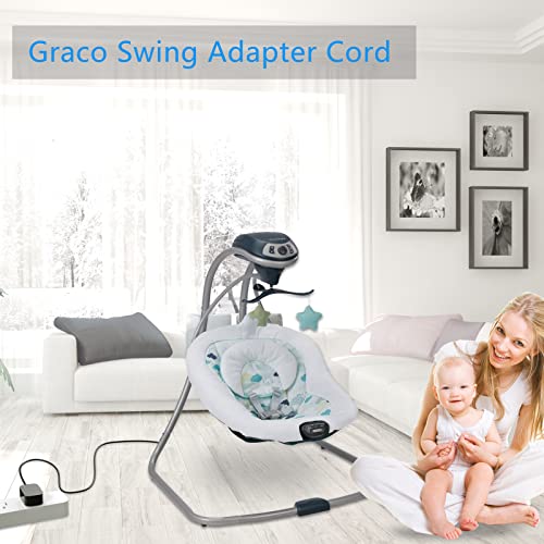 5V for Graco Baby Swing Power Cord for Graco Simple Sway, Glider LX/Elite/Premier/Petite LX, DuoGlider, Sweetpeace,Duesoothe, DuetConnect LX, Nova Baby Swing Power Cord Replacement