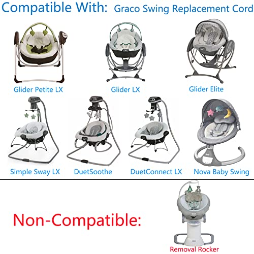 5V for Graco Baby Swing Power Cord for Graco Simple Sway, Glider LX/Elite/Premier/Petite LX, DuoGlider, Sweetpeace,Duesoothe, DuetConnect LX, Nova Baby Swing Power Cord Replacement