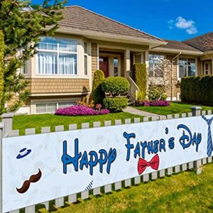 Large Happy Father?¡¥s Day Banner, Fathers Day Decorations, Father?¡¥s Day Party Supplies Decoration, Fathers Day Party Backdrop (9.8 x 1.6 ft)