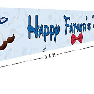 Large Happy Father?¡¥s Day Banner, Fathers Day Decorations, Father?¡¥s Day Party Supplies Decoration, Fathers Day Party Backdrop (9.8 x 1.6 ft)