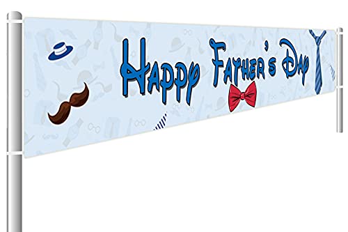 Large Happy Father?¡¥s Day Banner, Fathers Day Decorations, Father?¡¥s Day Party Supplies Decoration, Fathers Day Party Backdrop (9.8 x 1.6 ft)