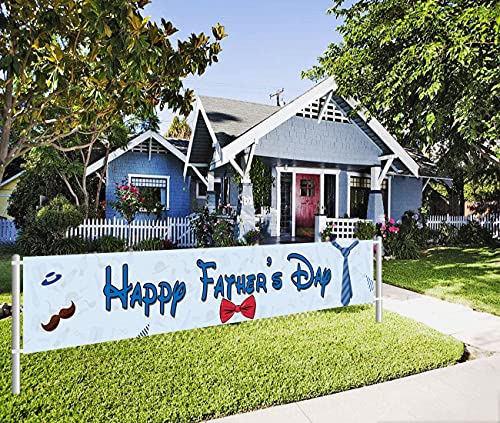 Large Happy Father?¡¥s Day Banner, Fathers Day Decorations, Father?¡¥s Day Party Supplies Decoration, Fathers Day Party Backdrop (9.8 x 1.6 ft)