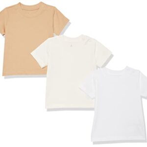 Amazon Aware Unisex Babies' Organic Cotton Short Sleeve T-Shirt, Pack of 3, Neutral, Newborn